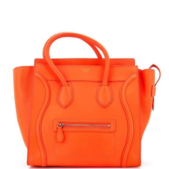 Bags | Good Celine Luggage Mini Orange Calf Leather | Poshmark